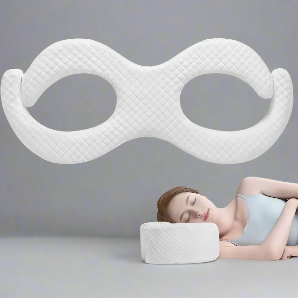 Anti-Wrinkle Side Sleeper Pillow – Face-Free Sleep Neck Support – DreamTech